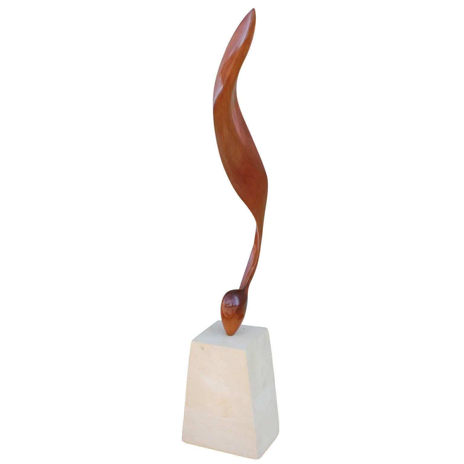 Stunning Carved Wood Flame Sculpture at 1stDibs