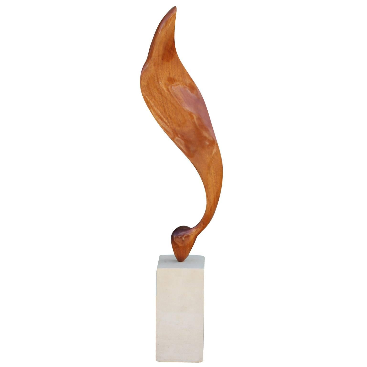 Stunning Carved Wood Flame Sculpture at 1stDibs