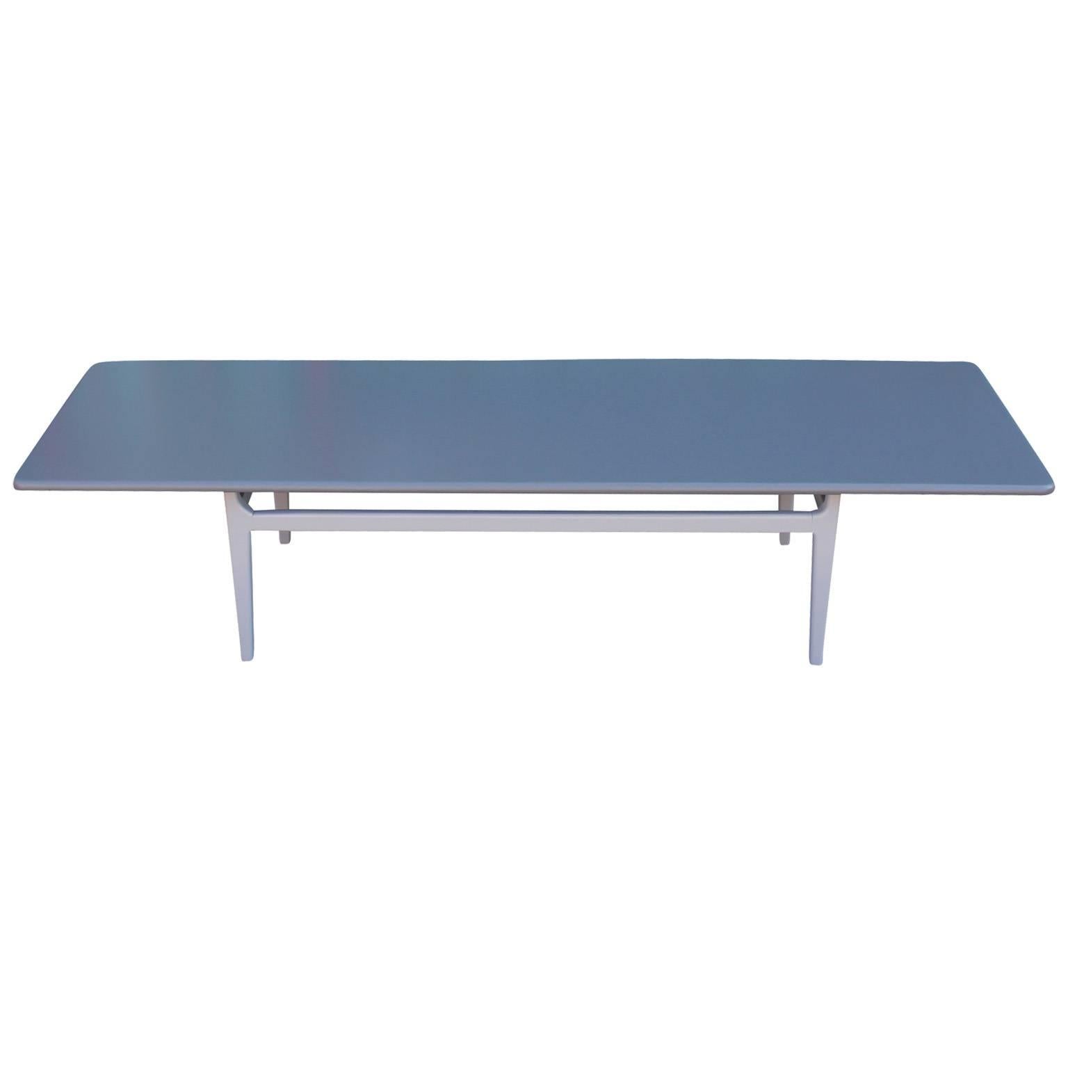 Lovely Modern Grey on Grey Rectangular Lacquered Coffee Table at 1stDibs