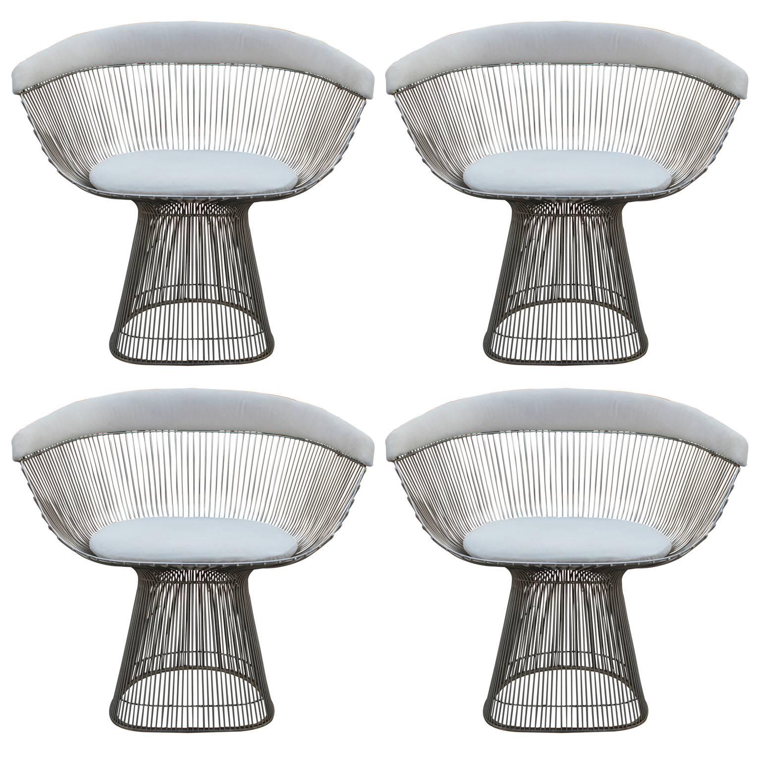 Set of Four Iconic Warren Platner for Knoll Dining Chairs at 1stDibs