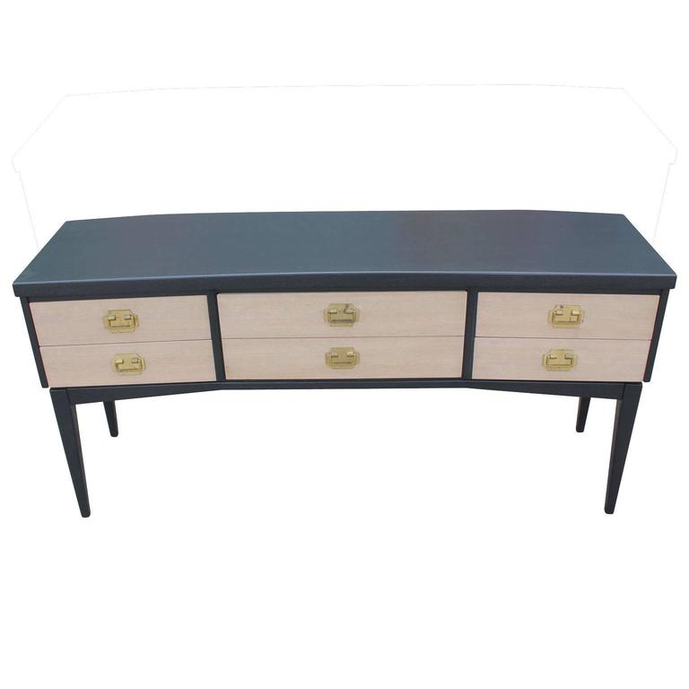 Modern Black and Bleached Two Tone Dresser or Console with Brass ...