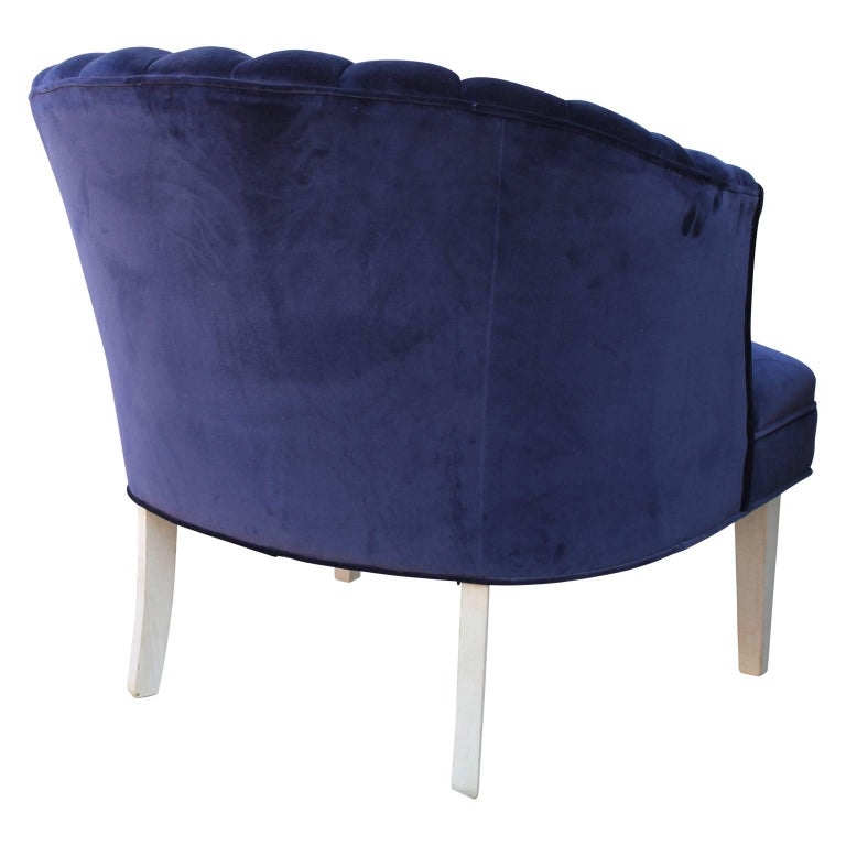 Pair of Modern Channel Back Lounge Chairs For Sale at 1stdibs