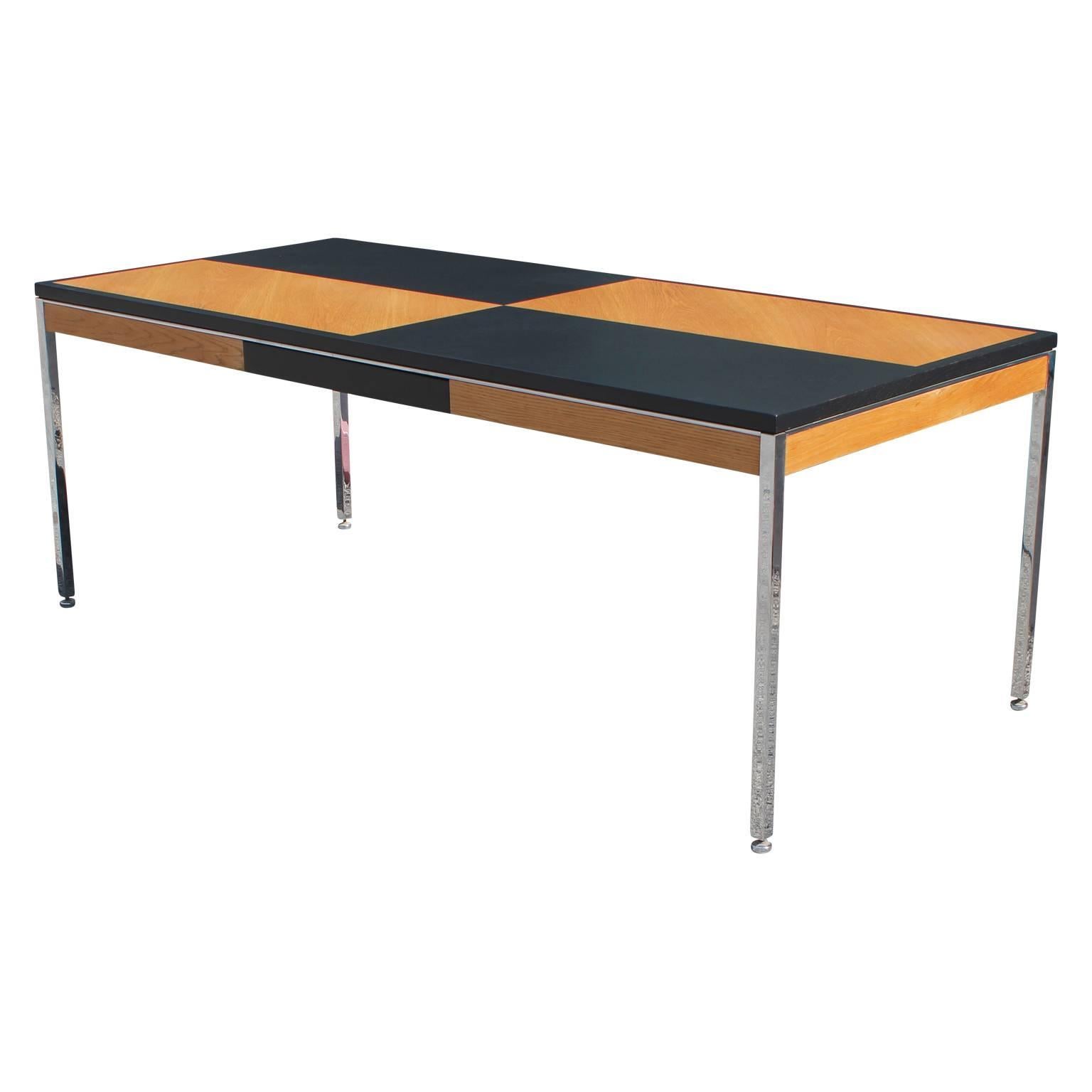 Stunning Modern Two-Tone and Chrome Rectangular Steelcase Style ...