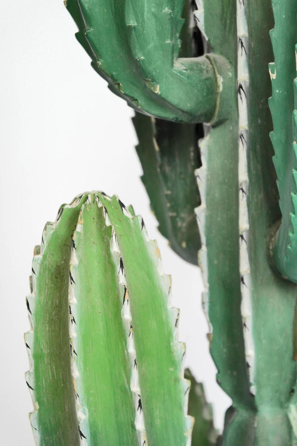 Huge Carved Cacti Painted Cactus Sculpture Set Rare and Unusual For ...