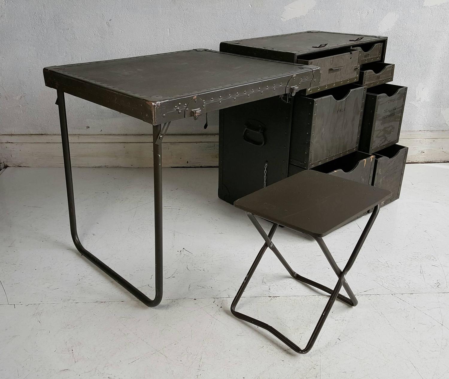 Industrial Army Issue Portable Desk at 1stdibs