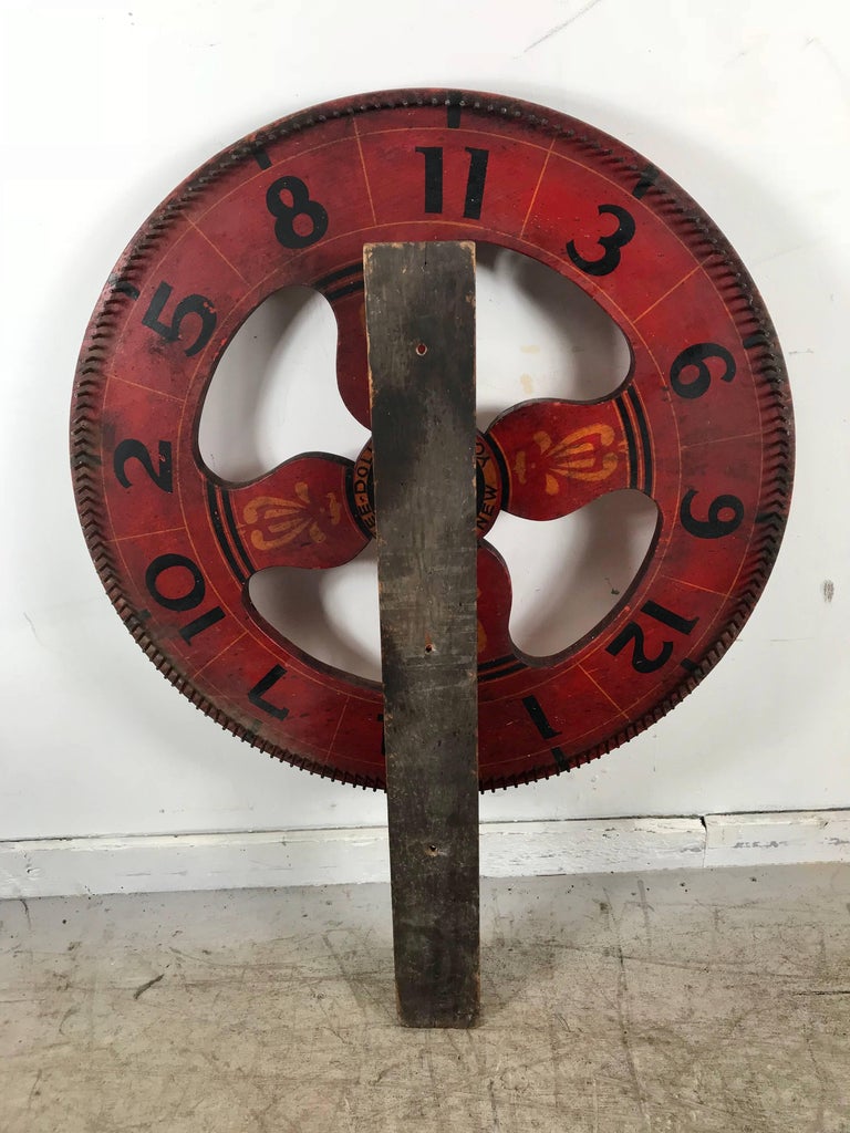 1920s Antique Double-Sided Hand-Painted Game/Carnival Wheel, New York ...