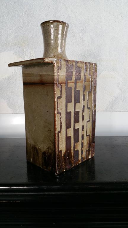 Modernist Architectural Slab Pottery Vessel For Sale at 1stDibs