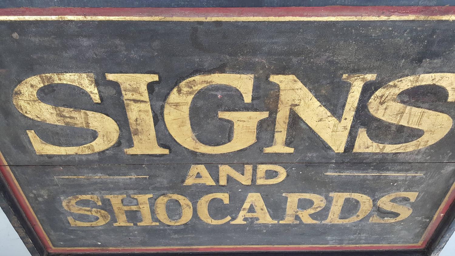19th Century Sand Painted Trade Sign,"SIGNS AND SHOCARDS" For Sale at ...