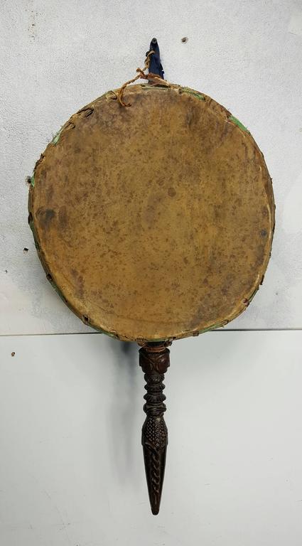Huge Dhangro Dhami Drum Shaman Medicine Healing Tibetan Buddhist Phurba ...