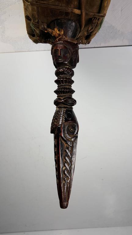 Huge Dhangro Dhami Drum Shaman Medicine Healing Tibetan Buddhist Phurba ...