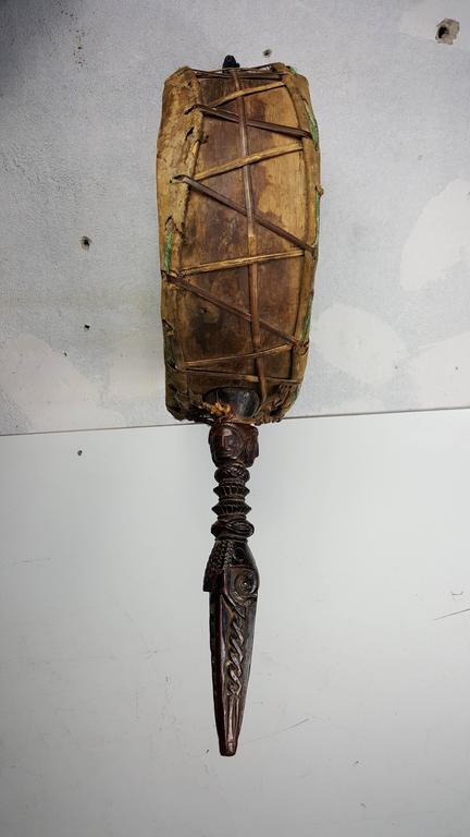 Huge Dhangro Dhami Drum Shaman Medicine Healing Tibetan Buddhist Phurba ...