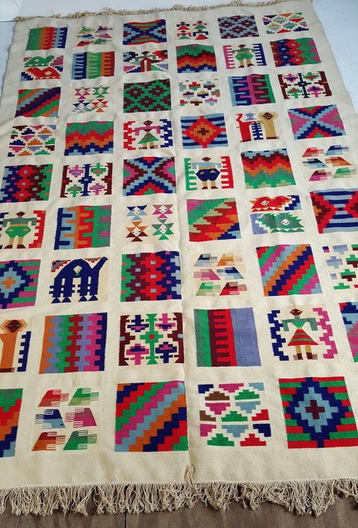 Modernist Tunisian Rug or Wall Hanging, Kilim, Gafsa For Sale at 1stDibs