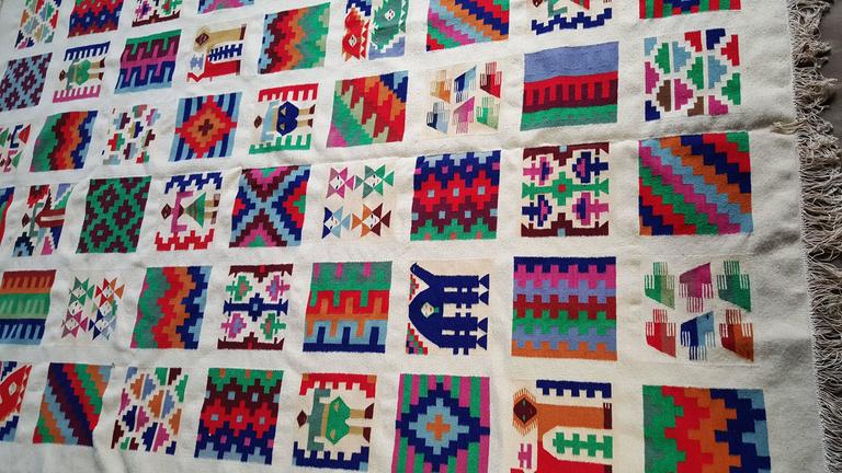 Modernist Tunisian Rug or Wall Hanging, Kilim, Gafsa For Sale at 1stDibs