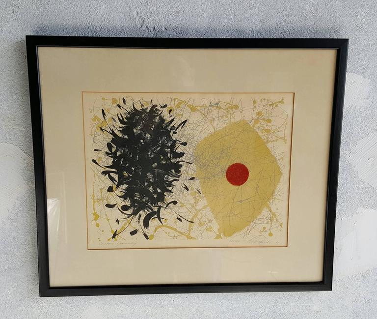 Modernist Abstract Lithograph by Tetsuo Ochikubo, "Cosmic Journey" For ...