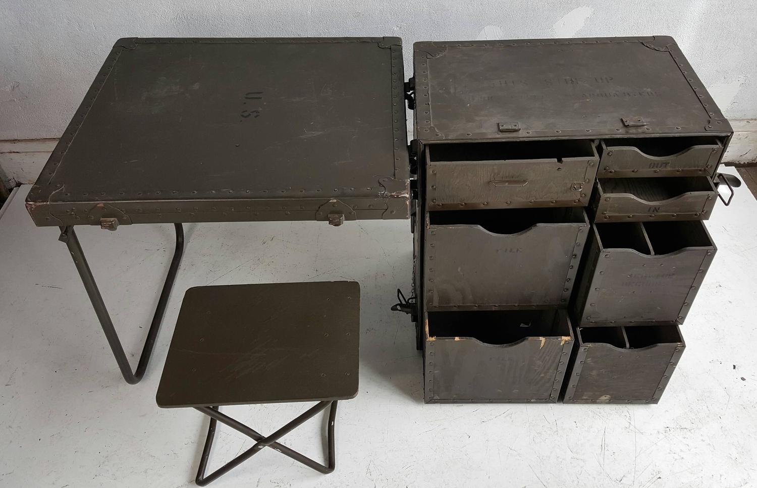 Industrial Army Issue Portable Desk at 1stdibs