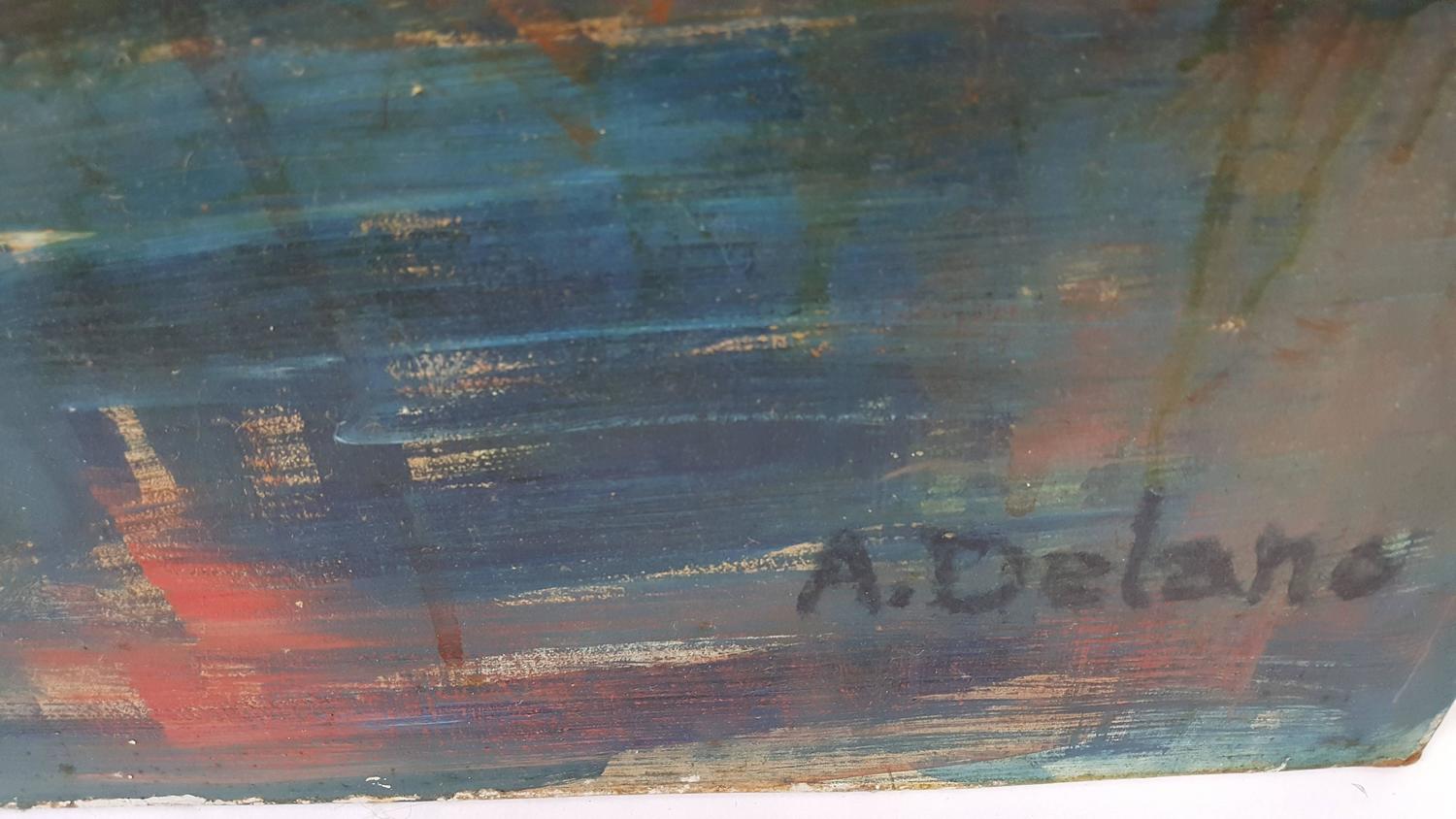 Mid-Century Modern Abstract Female Nude Painting, A.Delano For Sale at ...