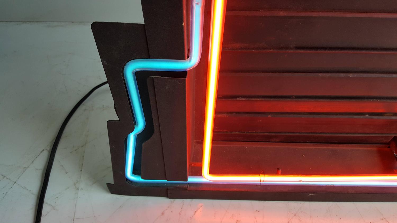 Classic Art Deco Two-Color Neon Clock and Sign, Menu Board For Sale at ...