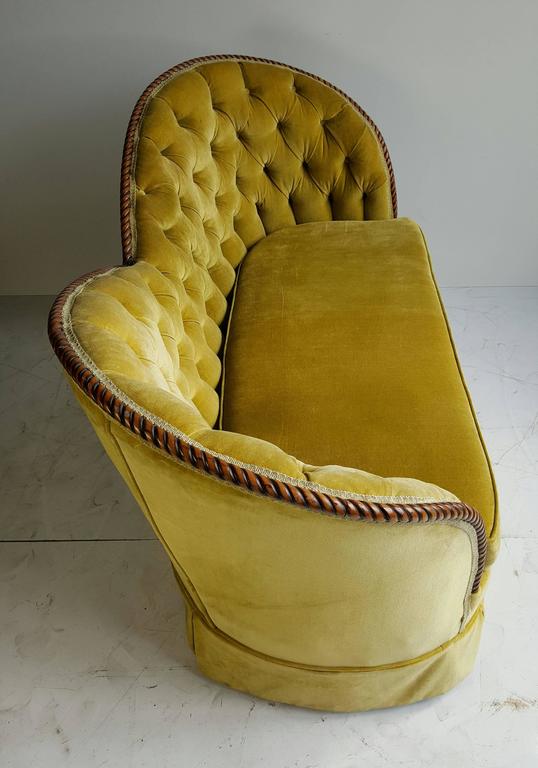 Stunning Regency Heart Shape Settee, Sofa or Loveseat, Original Velvet ...