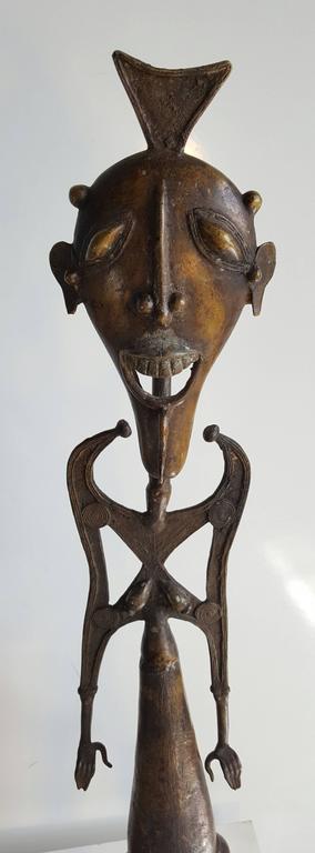 Modernist Bronze African Statues of Whimsical Man and Women For Sale at ...
