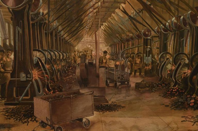Rare Industrial Factory Painting J.H. Williams and Co. by Richard W ...