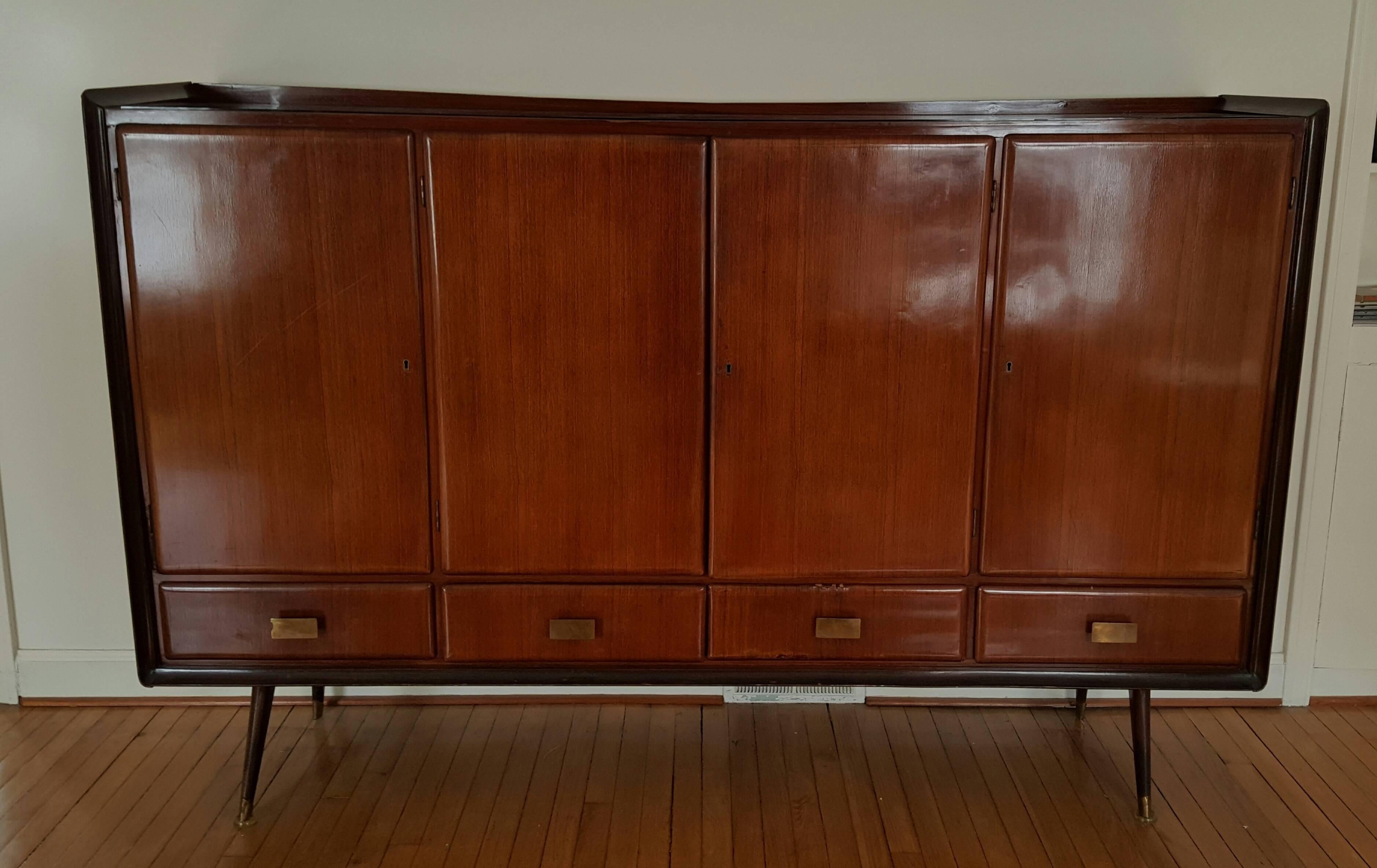 Italian Modern Sideboard/Bar, Italian Walnut Manner of Paolo Buffa at ...