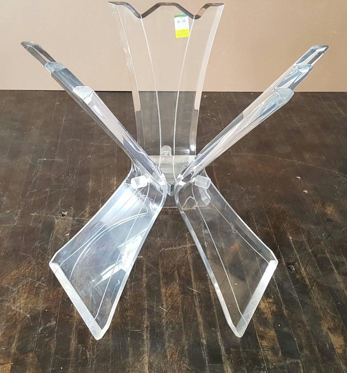 Thick Lucite Contemporary Deco Dining or Center Table Base For Sale at ...