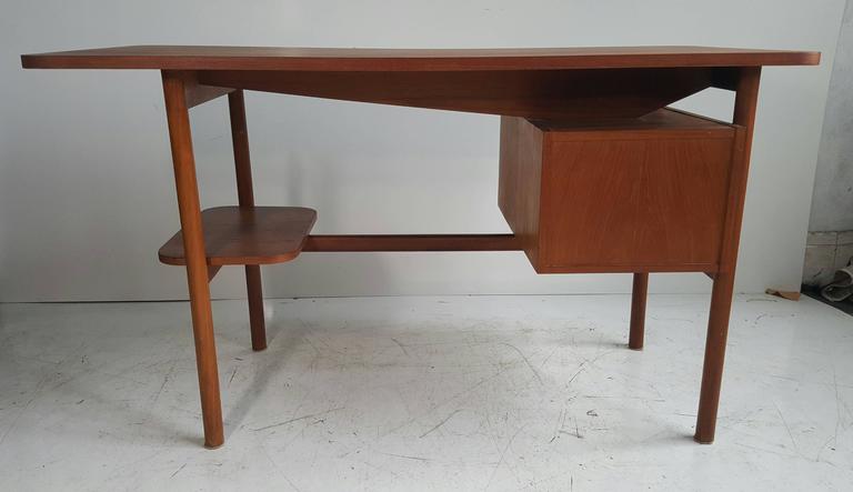 Small Teak Desk by G. Tibergaard for Ikast Møbelfabrik, Denmark at ...
