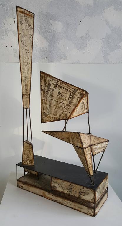 Large Modernist Abstract Sculpture, Wire Rod and Stolit Manner of Lynn ...
