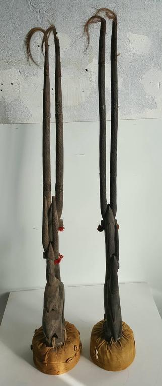 Pr.Bamana Tribal Chi Wara Female and Child Antelope Headdress for ...