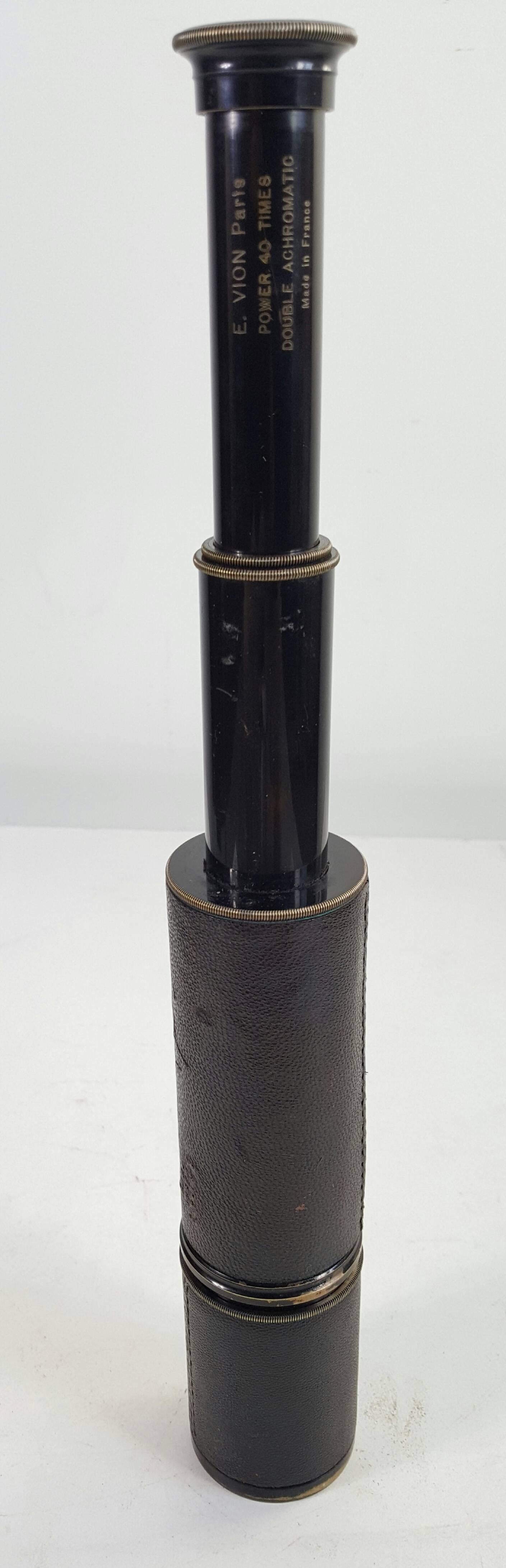 Antique Leather Wrapped Telescope, E.Vion, Paris at 1stDibs | e vion ...