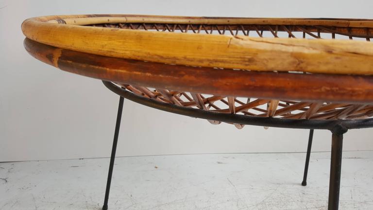 Modernist Split Reed and Iron Catch All Table by Arthur Umanoff For ...