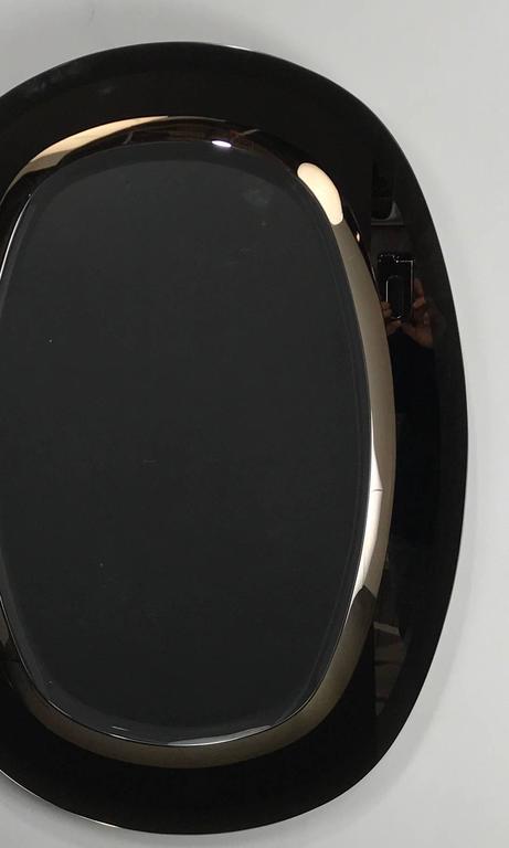 Stunning Fontana Arte Multi Level Oval, Two Color Glass, Beveled Mirror ...