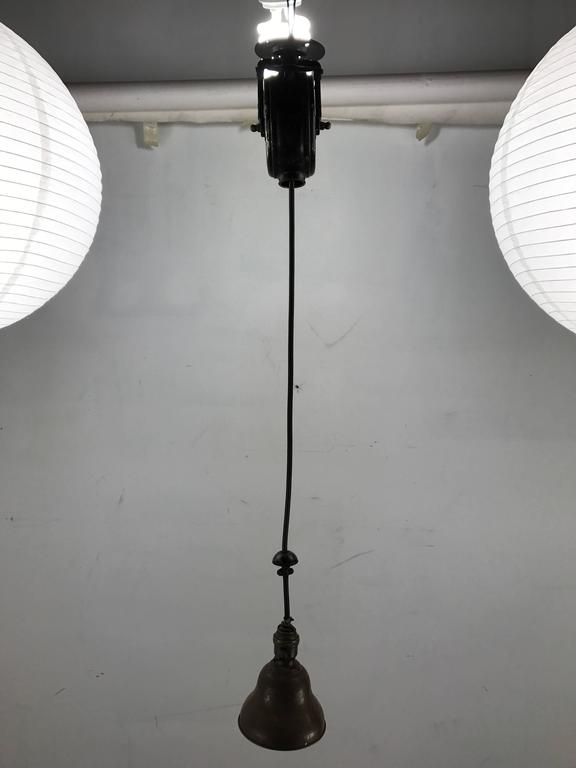 Early Industrial Retractable Hanging Task Lamp by Reelite Appleton ...
