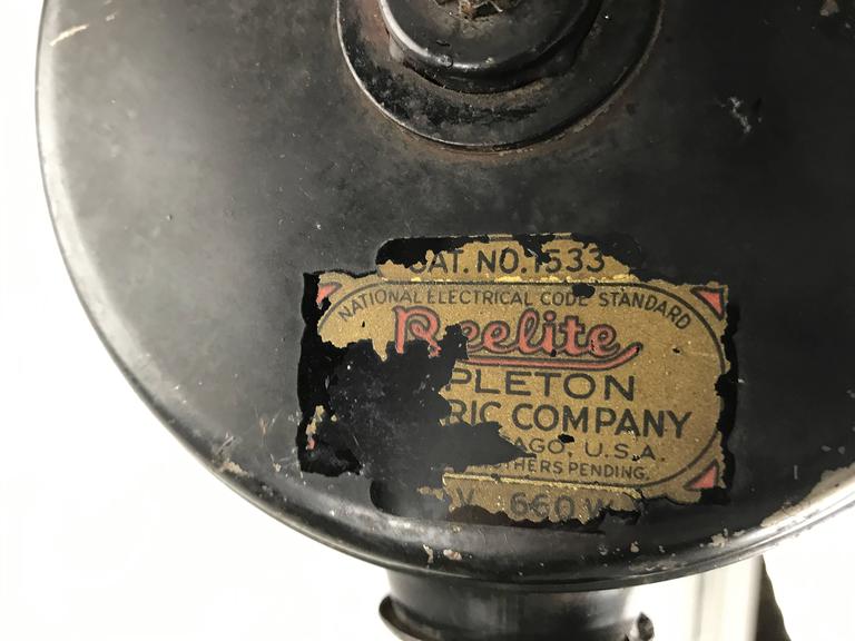 Early Industrial Retractable Hanging Task Lamp by Reelite Appleton ...