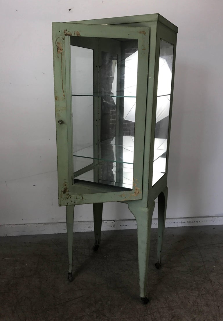 Classic 1920s Metal and Glass Specimen Cabinet, Medical, Industrial at ...
