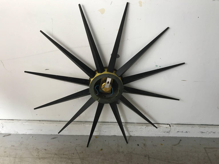 Rare Oversized Modern Spike Clock by George Nelson, Howard Miller at ...
