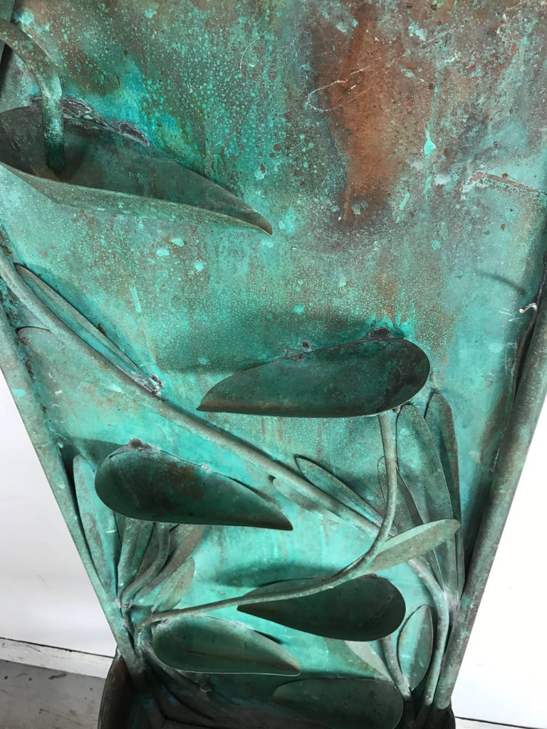 Modernist Hanging Copper Water Fountain Sculpture, Amazing Form and ...