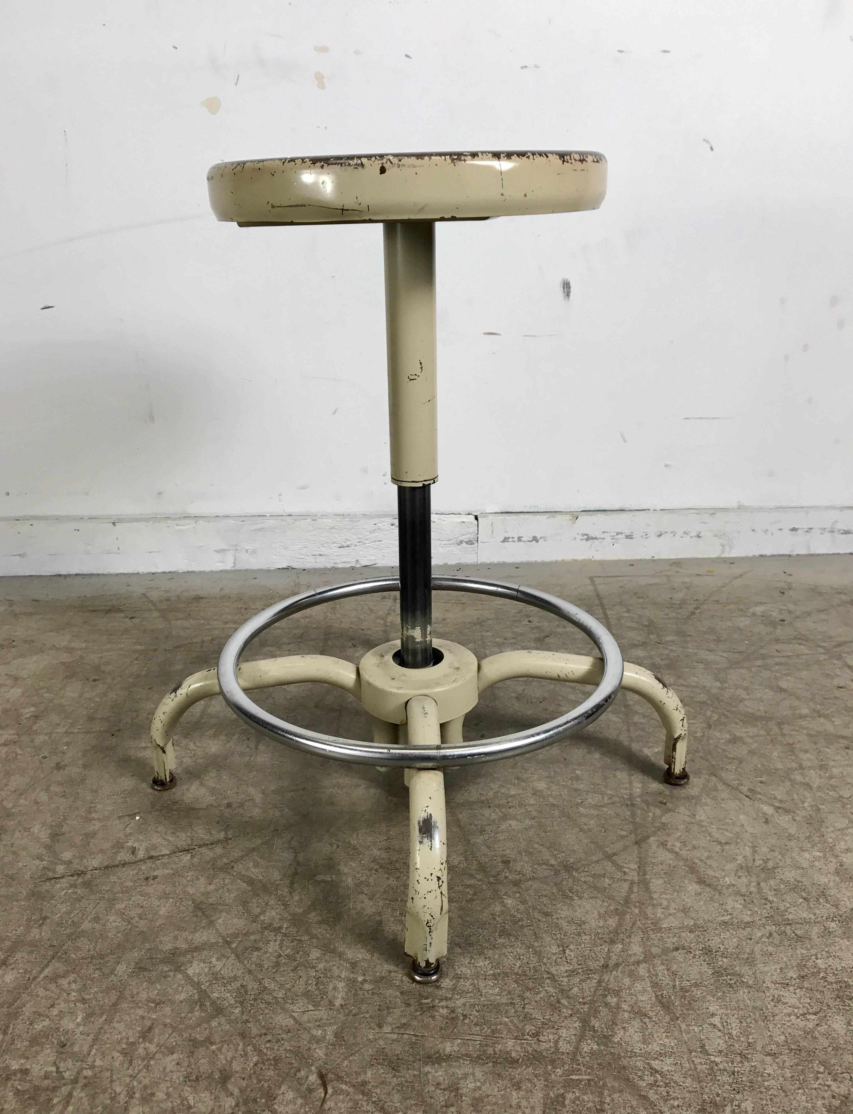 Set of Four Industrial Adjustable Multi Position Metal Stools by Ajusto ...