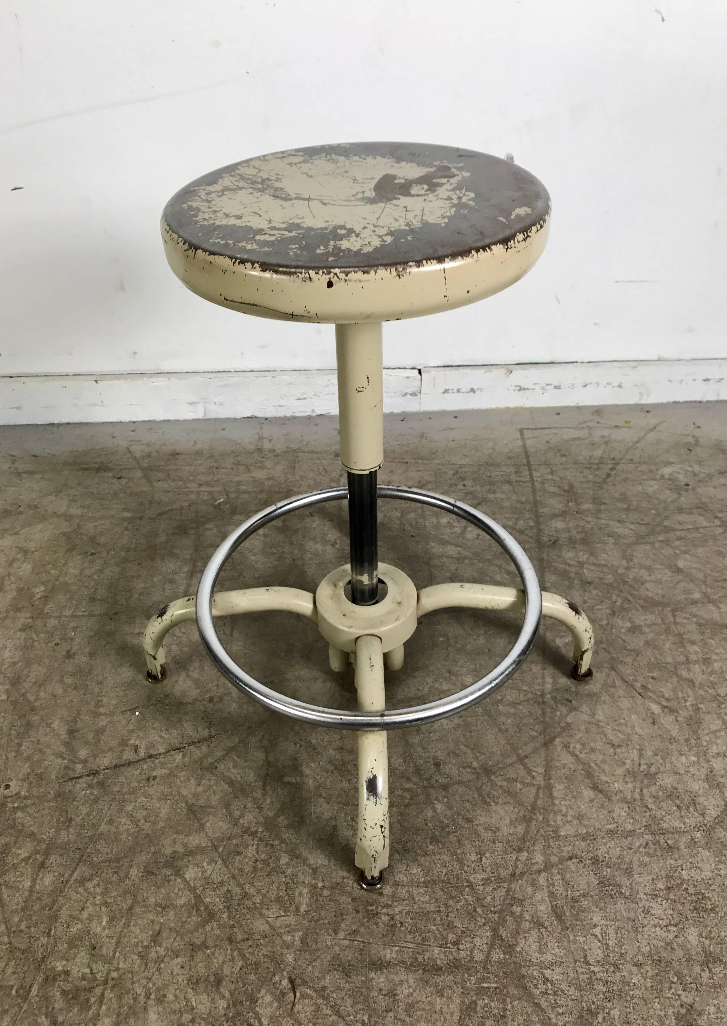 Set of Four Industrial Adjustable Multi Position Metal Stools by Ajusto ...