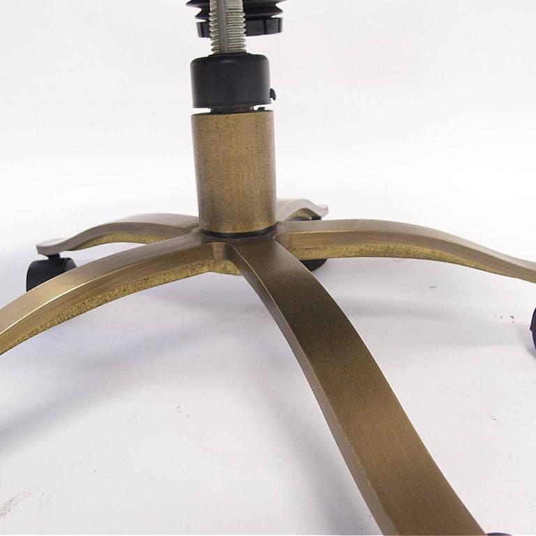 Nico Zographos Red Leather English Office Desk Chair with Brass Base on ...