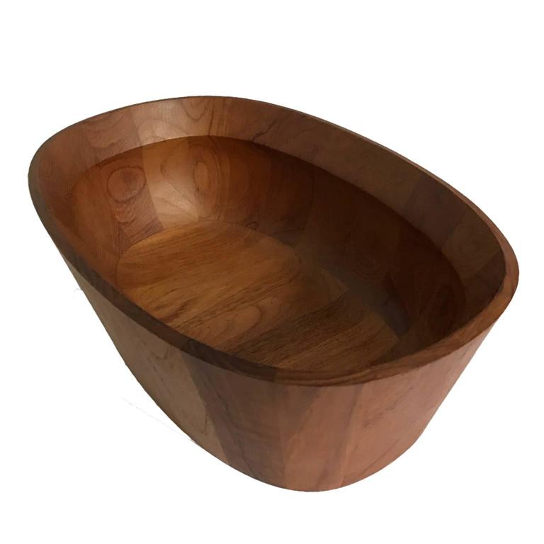 Gorgeous Jens Quistgaard Staved Teak Oval Shaped Bowl for Dansk at 1stDibs