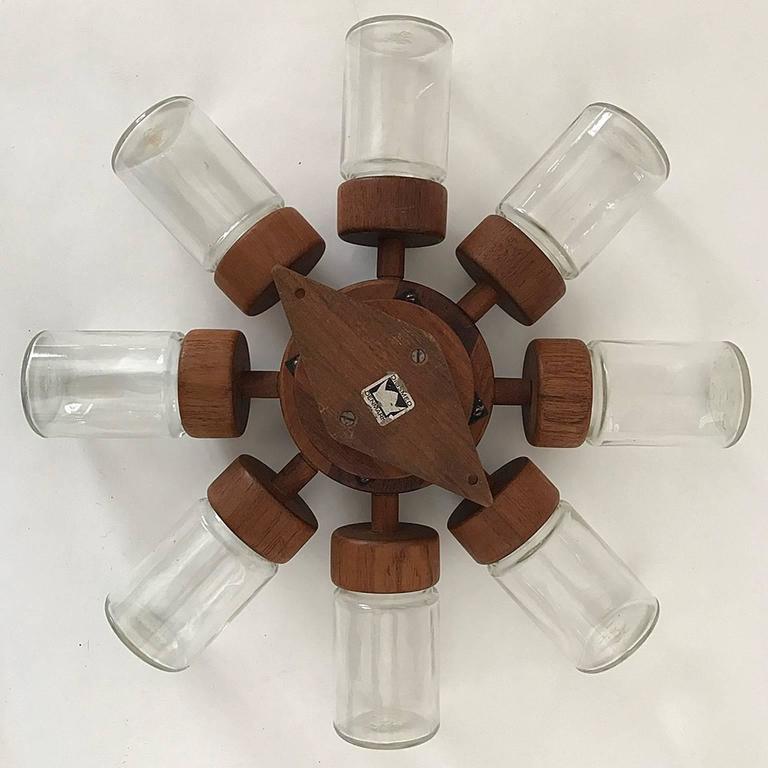 Danish Modern Teak Spinning Digsmed Rotating Spice Rack at 1stDibs ...