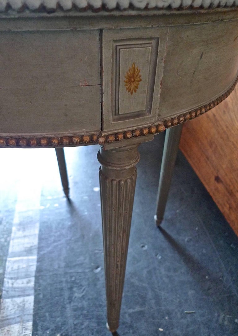 French 19th Century Round Green Painted Nightstand at 1stDibs