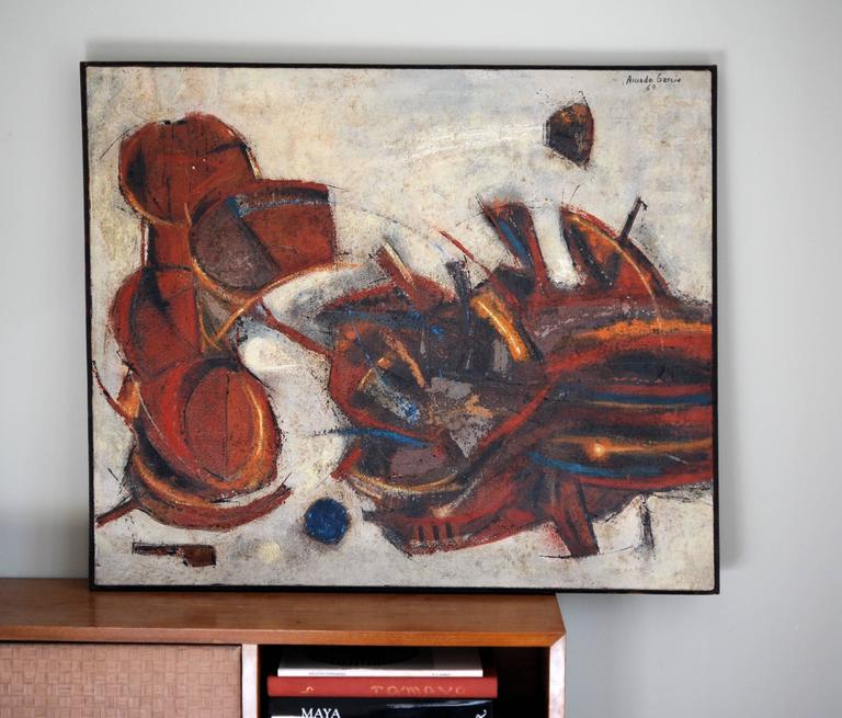 Latin American Abstract Modern Painting by Amado Garcia, 1969, Mexico ...