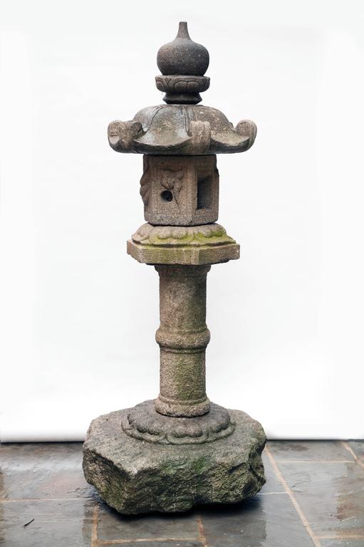 Japanese Lantern Antique Granite Meiji Period Stone Garden at 1stDibs