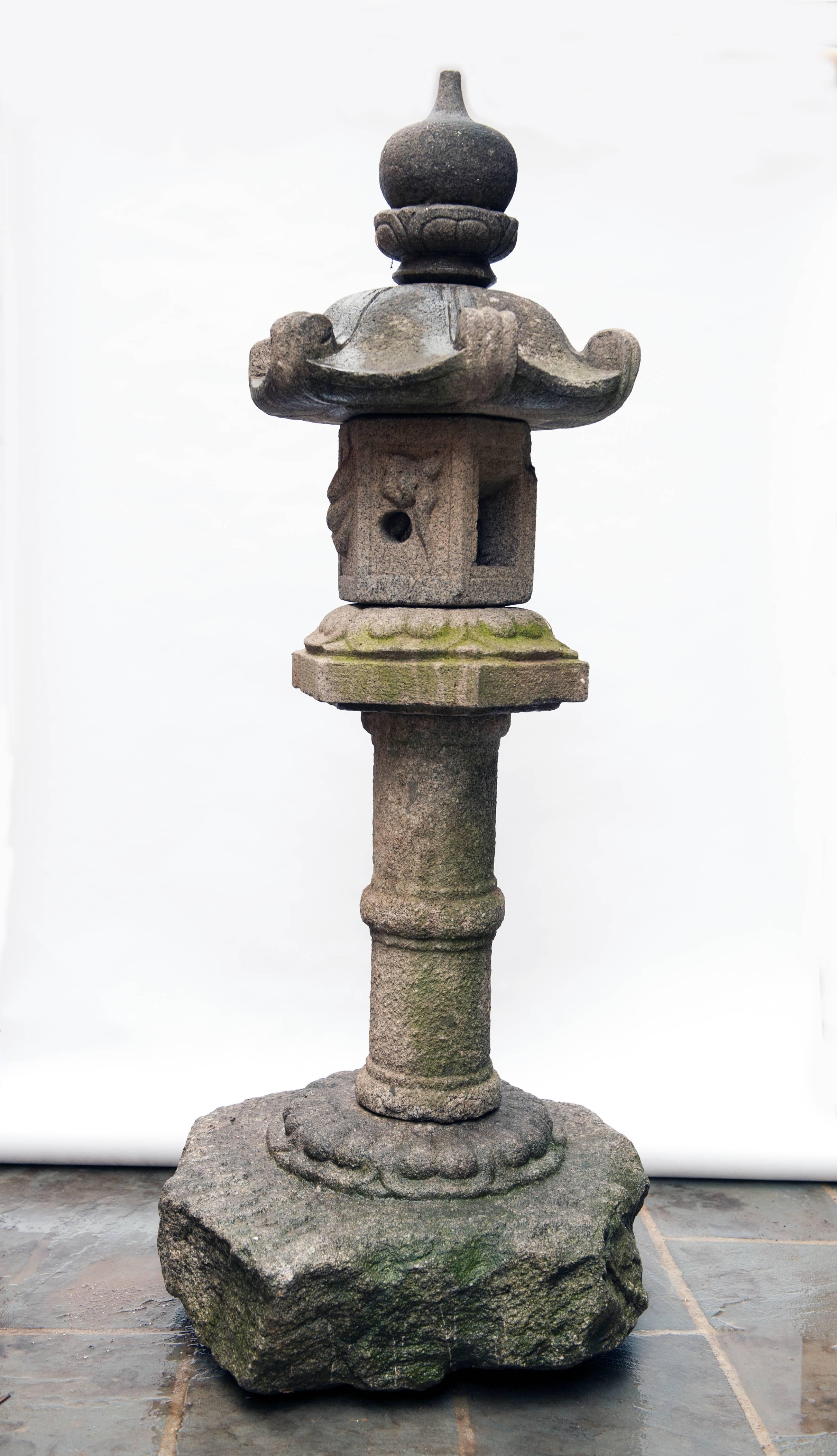 Japanese Lantern Antique Granite Meiji Period Stone Garden at 1stDibs
