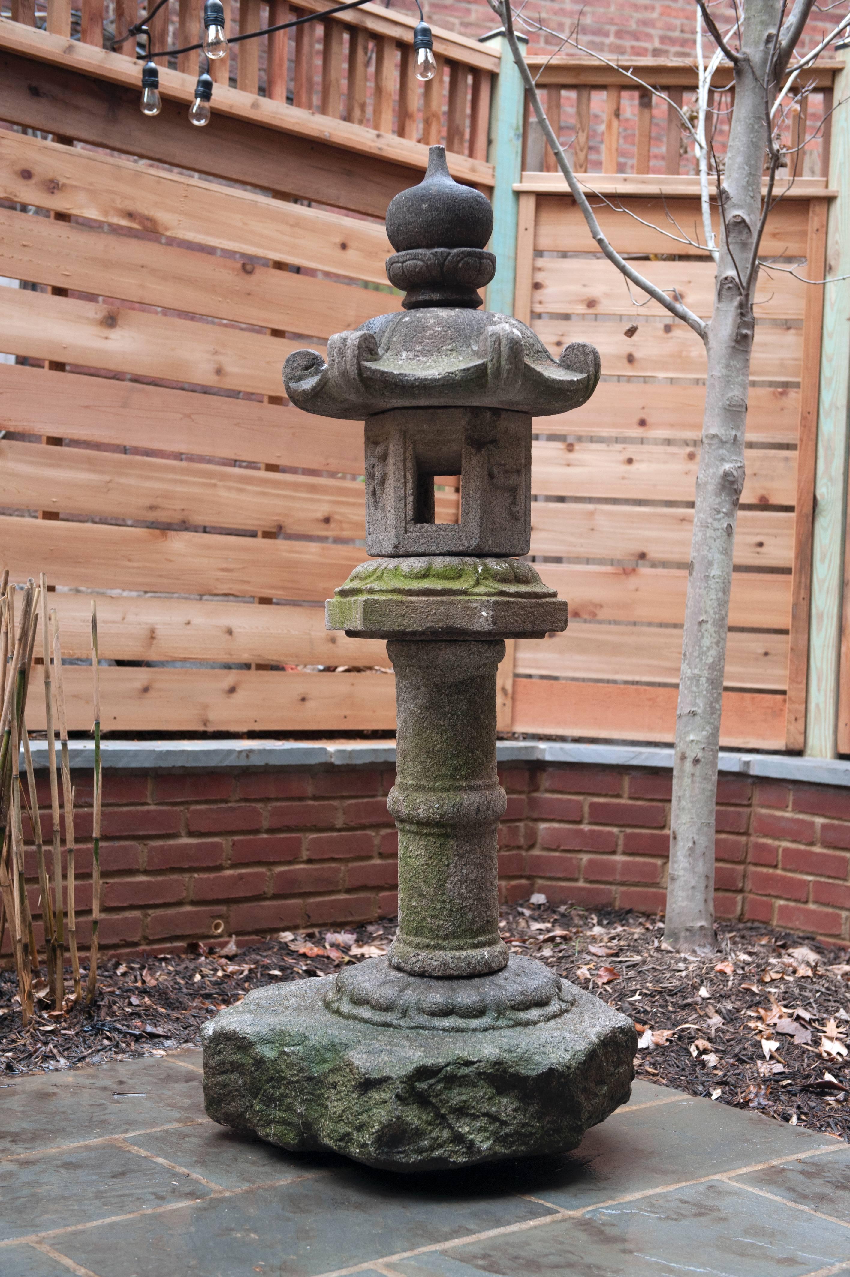 Japanese Lantern Antique Granite Meiji Period Stone Garden at 1stDibs