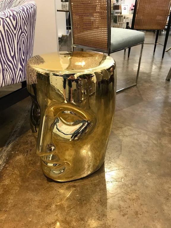 Pr of Philippe Stark Lacquered Gold Bronze Modernist Stools or Side ...