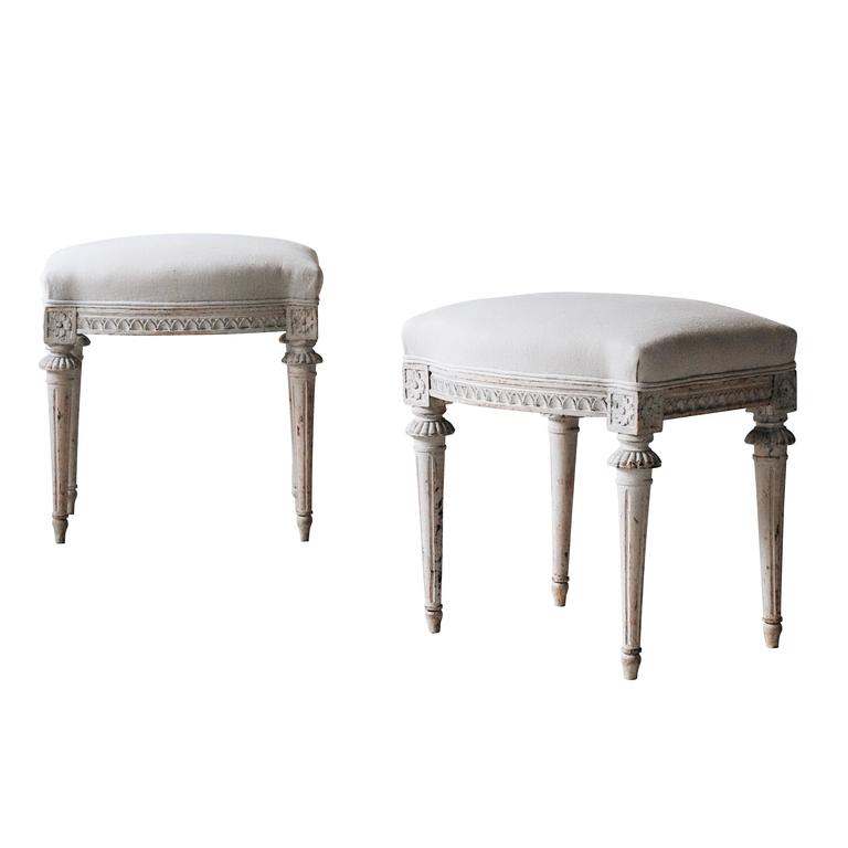 Pair of 19th Century Gustavian Stools at 1stDibs