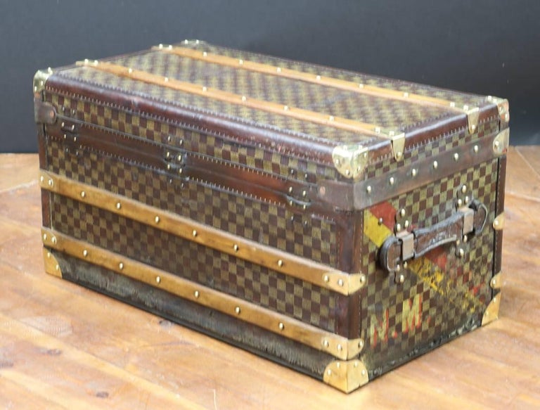 1920s Moynat Damier Trunk at 1stDibs